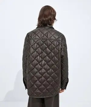 Bottega Veneta Leather Quilted Overshirt