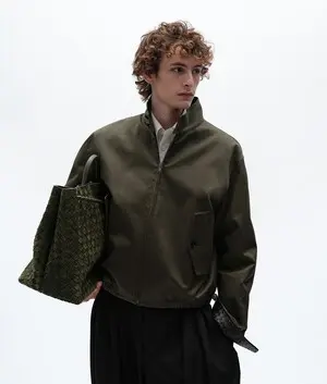 Bottega Veneta Cotton Gabardine Blouson - Dark Juniper