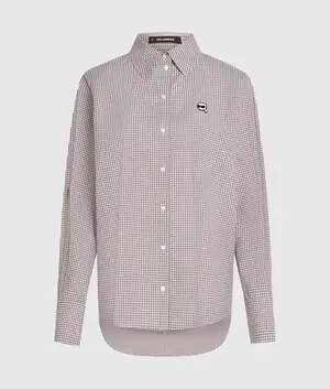 Karl Lagerfeld Ikon Checked Shirt - White-red Ikon Check