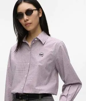Karl Lagerfeld Ikon Checked Shirt - White-red Ikon Check