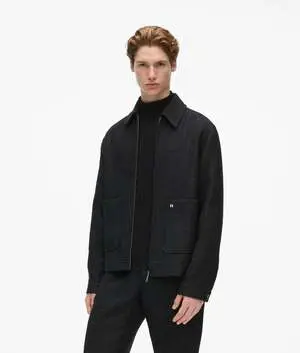Karl Lagerfeld Bouclé Zip-up Jacket - Black
