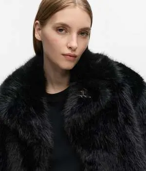 Karl Lagerfeld Transformable Faux-fur And Wool Blend Coat