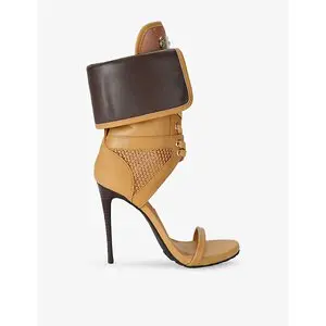 Steve Madden Casella Lace-up Faux-leather Heeled Sandals - Tan