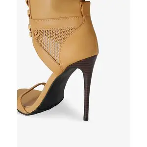 Steve Madden Casella Lace-up Faux-leather Heeled Sandals - Tan