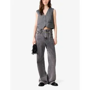 Maje Tailored Rhinestone-embellished Stretch-woven Waistcoat