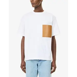 Bottega Veneta Leather-pocket Cotton T-shirt - White