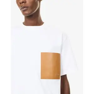 Bottega Veneta Leather-pocket Cotton T-shirt - White