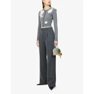 SELF-PORTRAIT Pleated Tailored Wool-blend Trousers