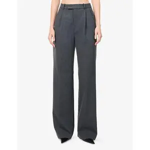 SELF-PORTRAIT Pleated Tailored Wool-blend Trousers