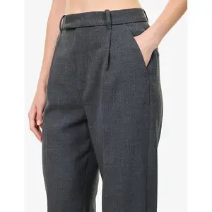 SELF-PORTRAIT Pleated Tailored Wool-blend Trousers