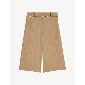 Maje Tailored High-rise Stretch Wool-blend Bermuda Shorts - Beige