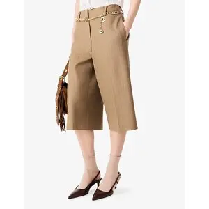 Maje Tailored High-rise Stretch Wool-blend Bermuda Shorts