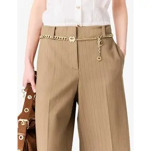 Maje Tailored High-rise Stretch Wool-blend Bermuda Shorts