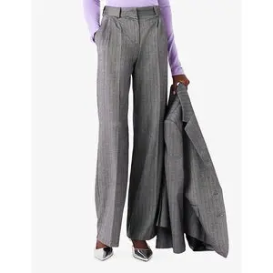 Maje Rhinestone Embellished Wide-leg Trousers