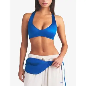 NIKESKIMS Satin Shine Plunge Sports Bra - Cobalt