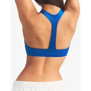 NIKESKIMS Satin Shine Plunge Sports Bra - Cobalt