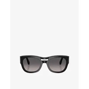 Persol Po0064s Pillow-frame Acetate Sunglasses - Black
