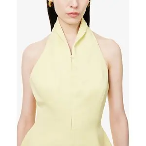 Oddmuse Zip Collar Cotton-blend Mini Dress