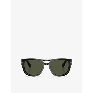 Persol Po3366s Square-frame Acetate Sunglasses - Black