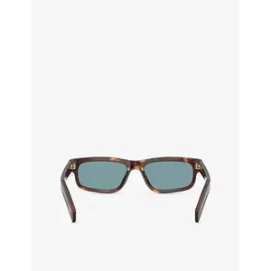 Prada Pr B11sf Rectangle-frame Tortoiseshell Acetate Sunglasses