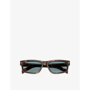 Prada Pr B11sf Rectangle-frame Tortoiseshell Acetate Sunglasses