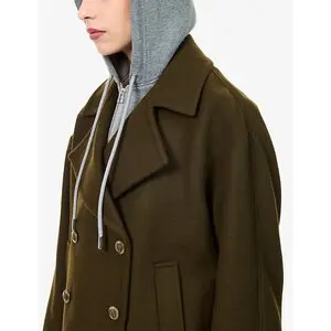 Veronica Beard Franklin Layered-hood Wool-blend Coat
