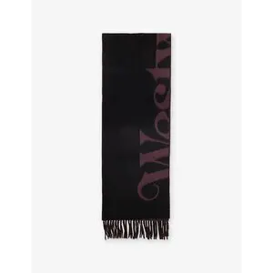 VIVIENNE WESTWOOD Half-logo Double-face Wool Scarf - Black