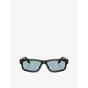 Prada Pr B11s Rectangle-frame Acetate Sunglasses - Black