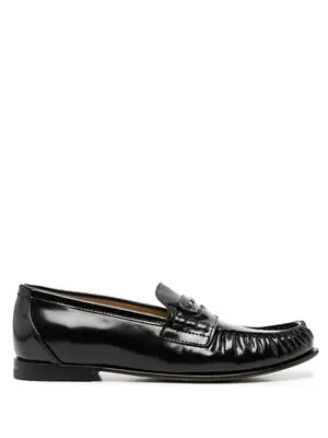 Fendi Scrunch Loafers In Leather - Black