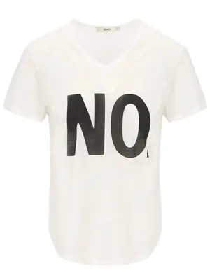FENDI FENDI Ivory Jersey T-Shirt With NO Print