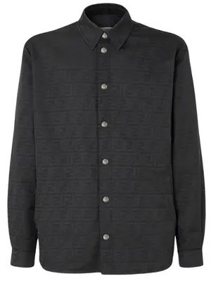 Fendi Blouson In Nylon Jacquard Ff Zucca