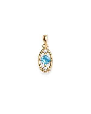 INARI JEWELLERY Portrait Topaz Pendant Charm - Blue