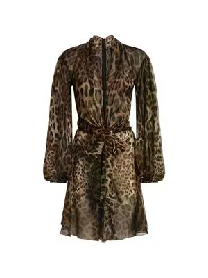 Dolce & Gabbana Animal Print Chiffon Dress