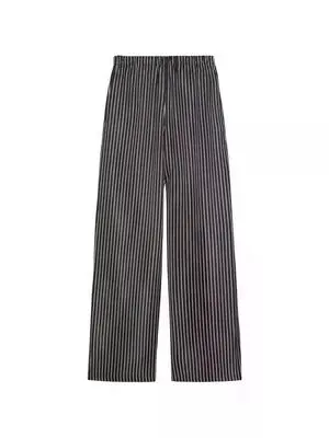 Maria Mcmanus Pinstriped Wide Leg Trousers - Black