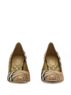 Burberry Check Pattern Pointed Toe Stiletto Pumps