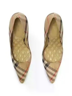 Burberry Check Pattern Pointed Toe Stiletto Pumps