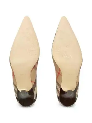 Burberry Check Pattern Pointed Toe Stiletto Pumps