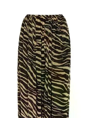 Ronny Kobo Zebra-print Pleated Palazzo Pants - Black