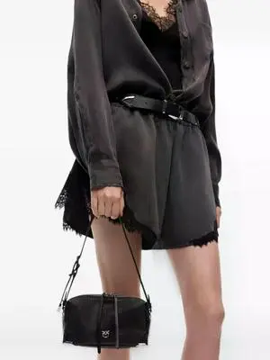 Pinko Logo Plaque Shoulder Bag - Black