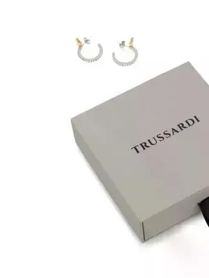 TRUSSARDI T-logo Hoop Earrings - Silver