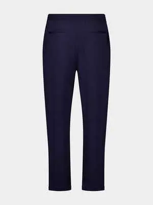 Brunello Cucinelli Navy Casual Fit Cotton Pants
