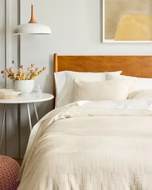 Quince Checkered Matelasse Duvet Cover