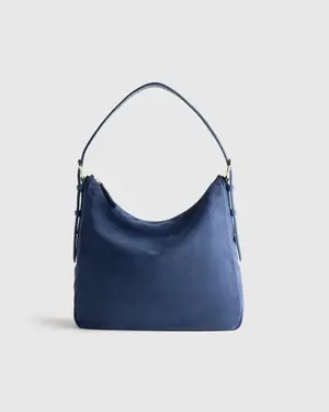 Quince Sutton Suede Shoulder Bag - Denim Blue