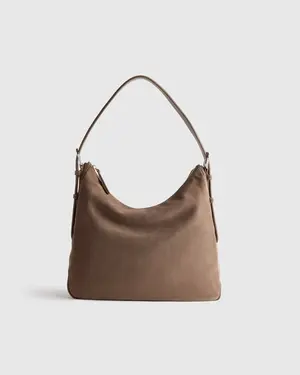 Quince Sutton Suede Shoulder Bag - Pebble