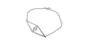 Jennifer Zeuner Jewelry Raquel Diamond And Evil Eye Bracelet In Gold Vermeil - One-color