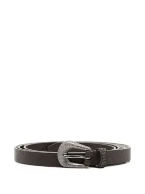 Brunello Cucinelli Leather Belt With Embellishments