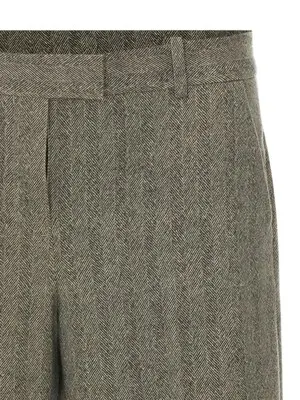 CIRCOLO 1901 Herringbone Weave Tailored Trousers