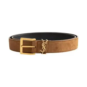 Saint Laurent Suede Belt - Brown