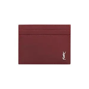 Saint Laurent Leather Card Holder 'bordeaux' Red