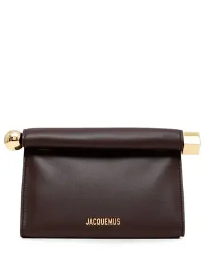 Jacquemus Le Sac Rond Carre Leather Clutch - Brown